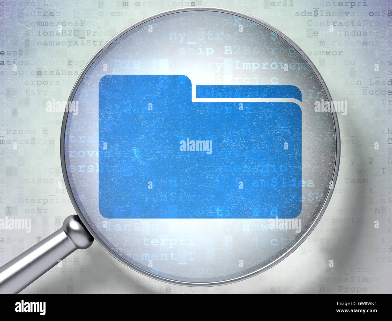 Business concept: Folder with optical glass Stock Photo - Alamy
