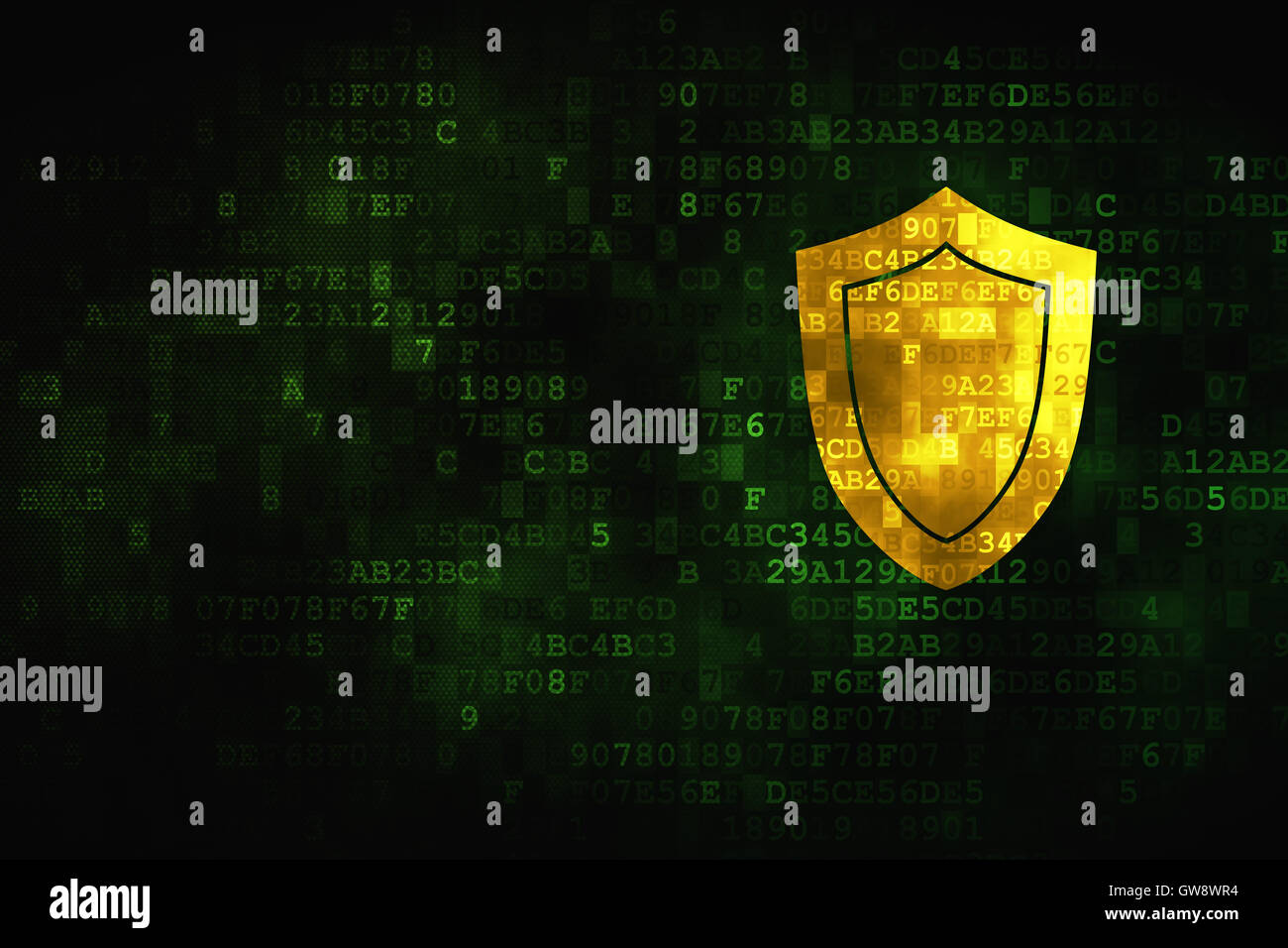 Privacy concept: Shield on digital background Stock Photo - Alamy