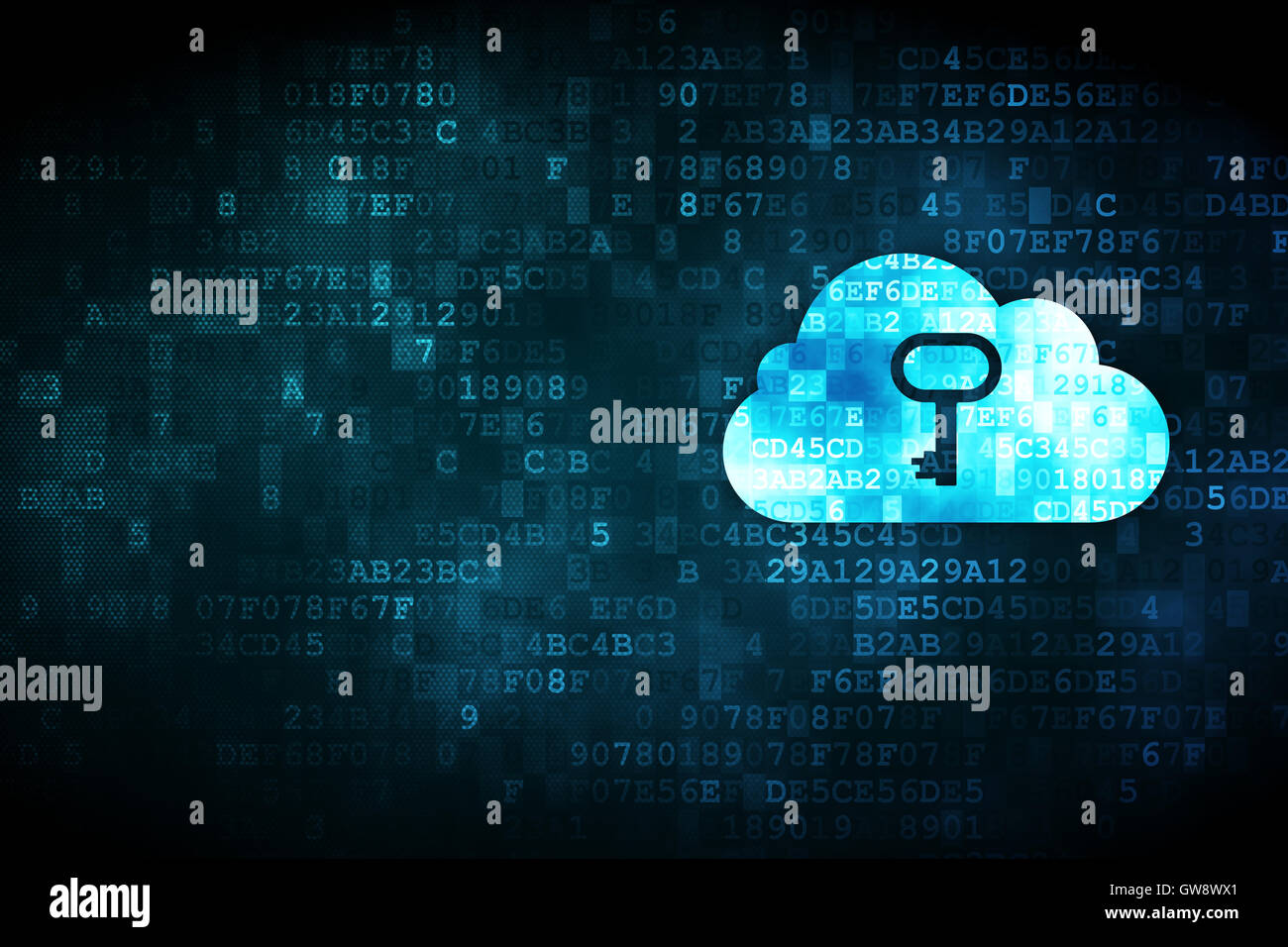 Cloud technology concept: Cloud Whis Key on digital background Stock ...