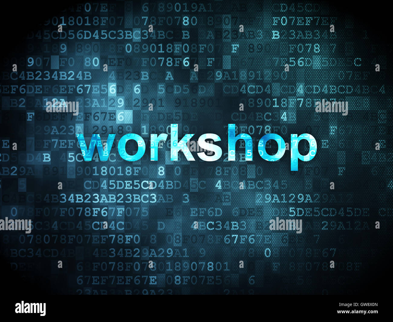 Education concept: Workshop on digital background Stock Photo - Alamy