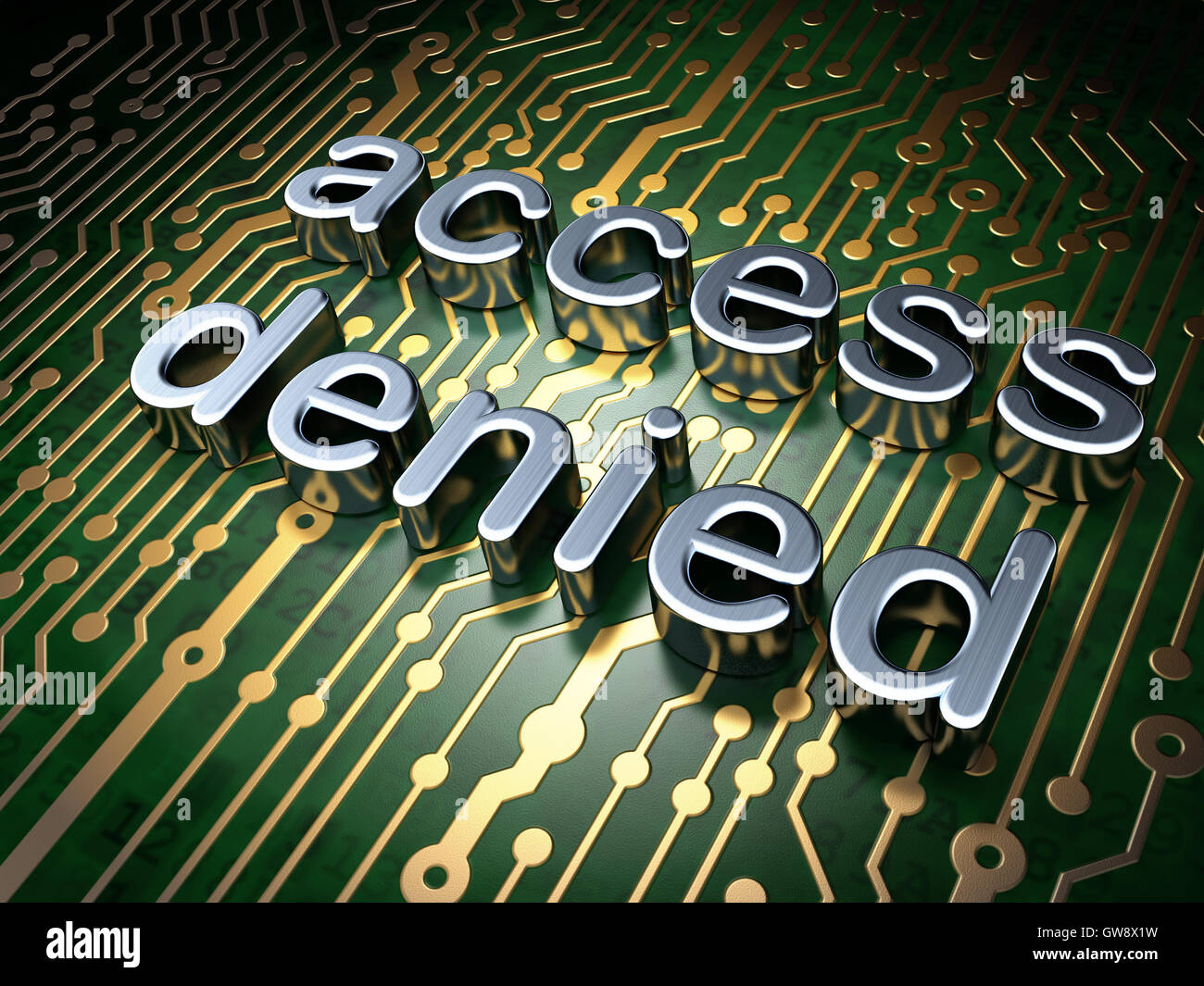 Security concept: circuit board with word access denied Stock Photo - Alamy