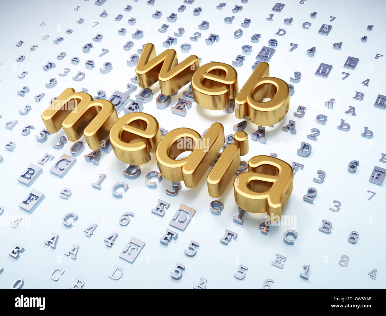 SEO web design concept: Golden Web Media on digital background Stock ...