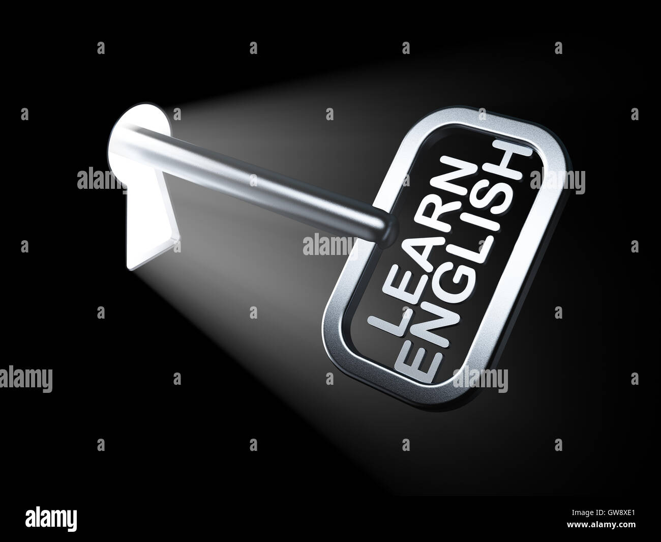 Education concept: Learn English on key Stock Photo - Alamy