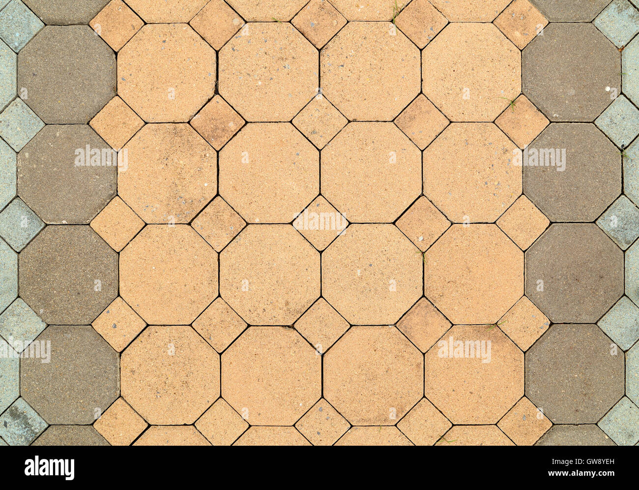 brick octagonal walkway pavement texture Stock Photo - Alamy
