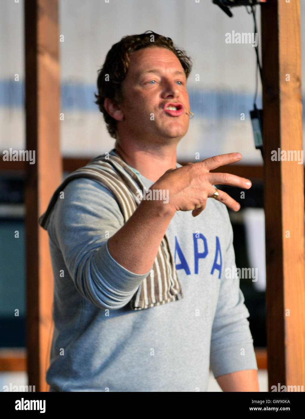Jamie Oliver at The Big Feastival at Alex James' Farm August, 2016 in ...