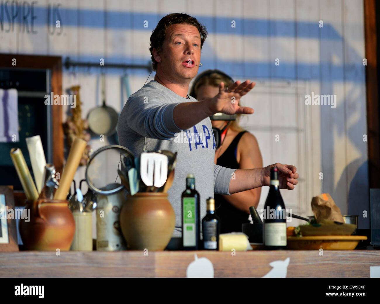 Jamie Oliver at The Big Feastival at Alex James' Farm August, 2016 in ...