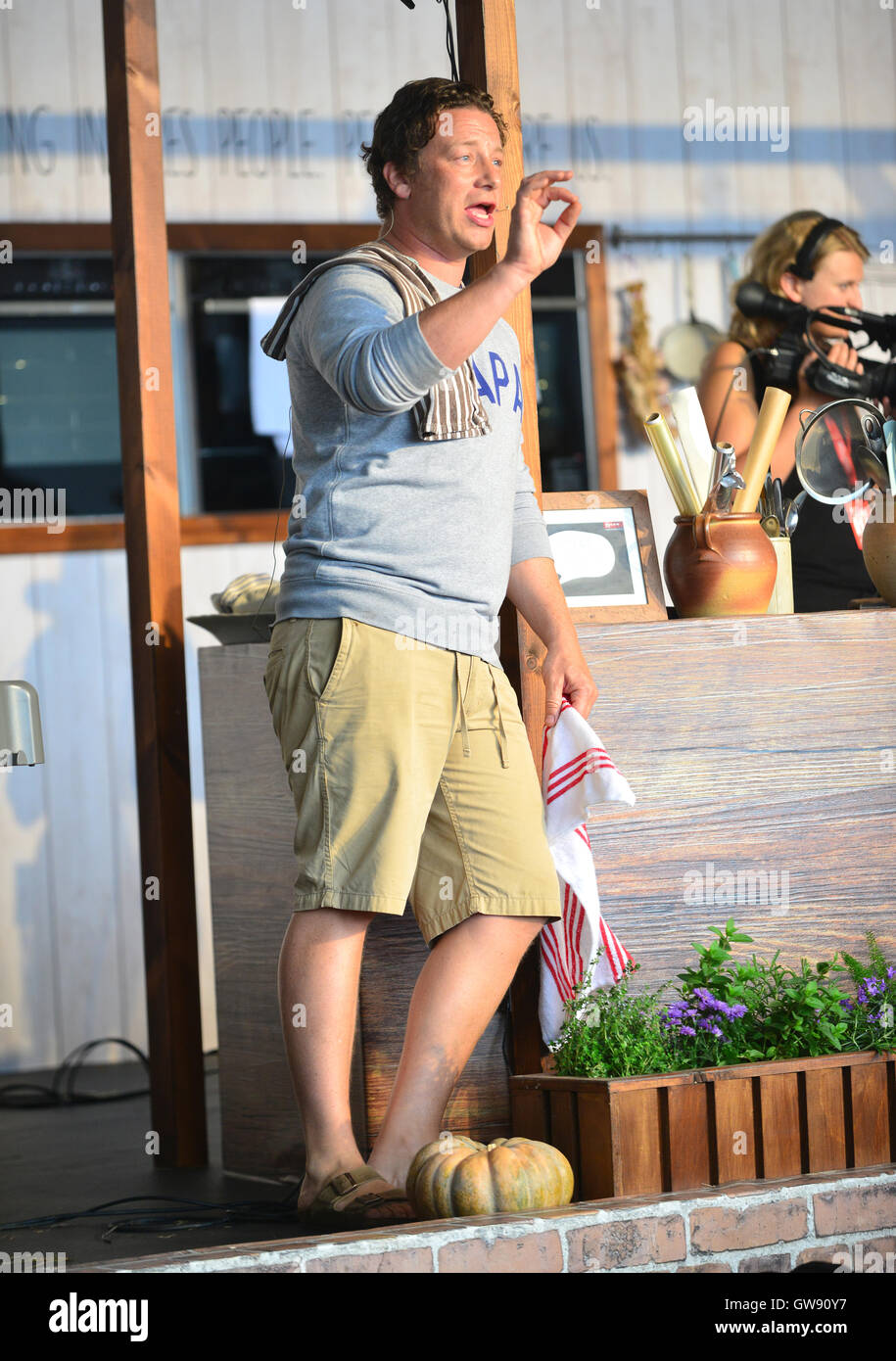 Jamie Oliver at The Big Feastival at Alex James' Farm August, 2016 in ...