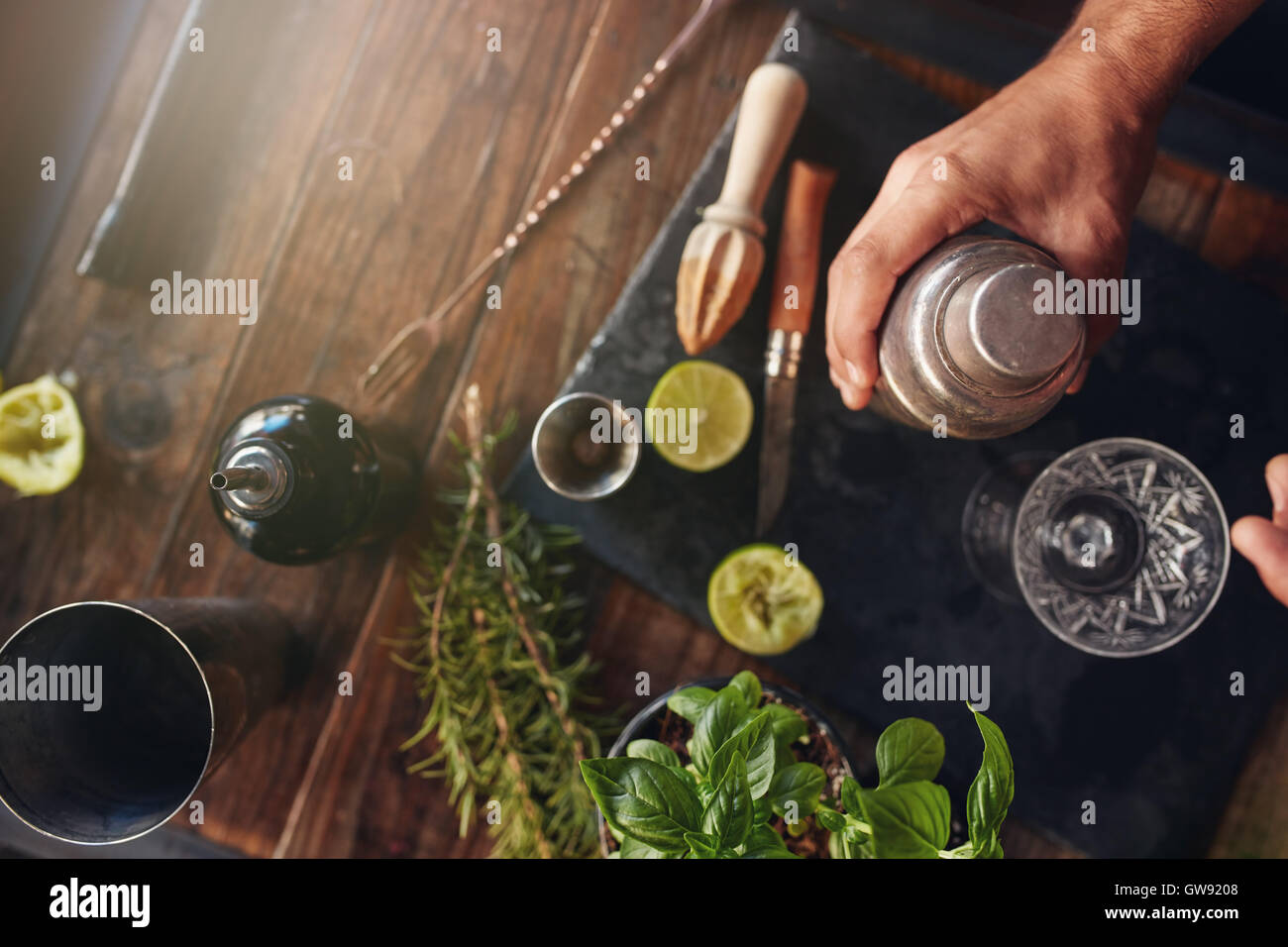 Hands holding cocktail shaker High Resolution Stock Photography and Images - Alamy