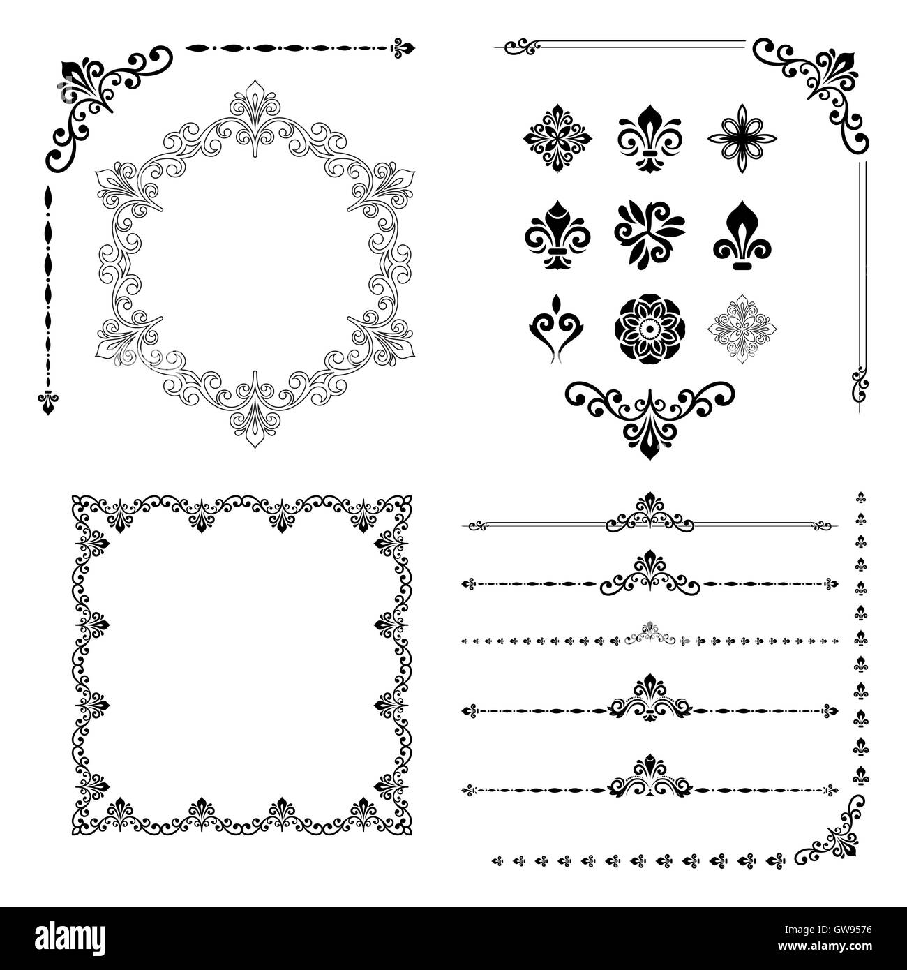 Vintage Set of Elements Stock Vector Image & Art - Alamy