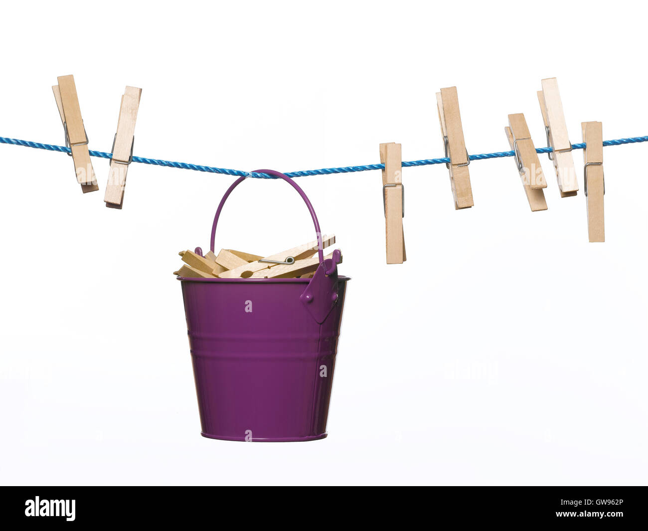 Washing Line with clothes pegs Stock Photo - Alamy