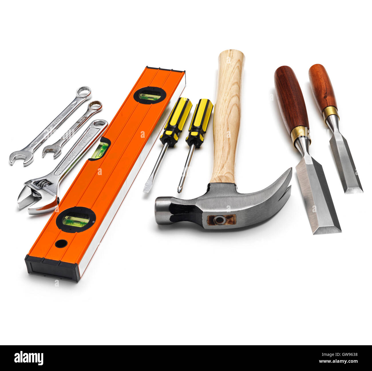 Selection of Work tools isolated on a white background Stock Photo - Alamy
