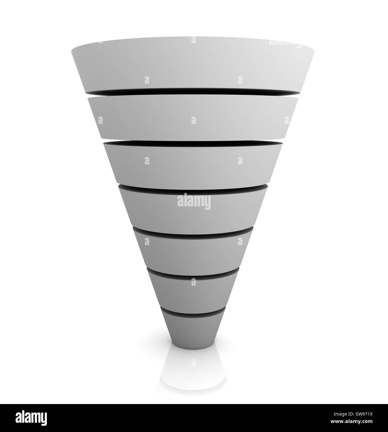seperating funnel graph concept 3d illustration Stock Photo - Alamy