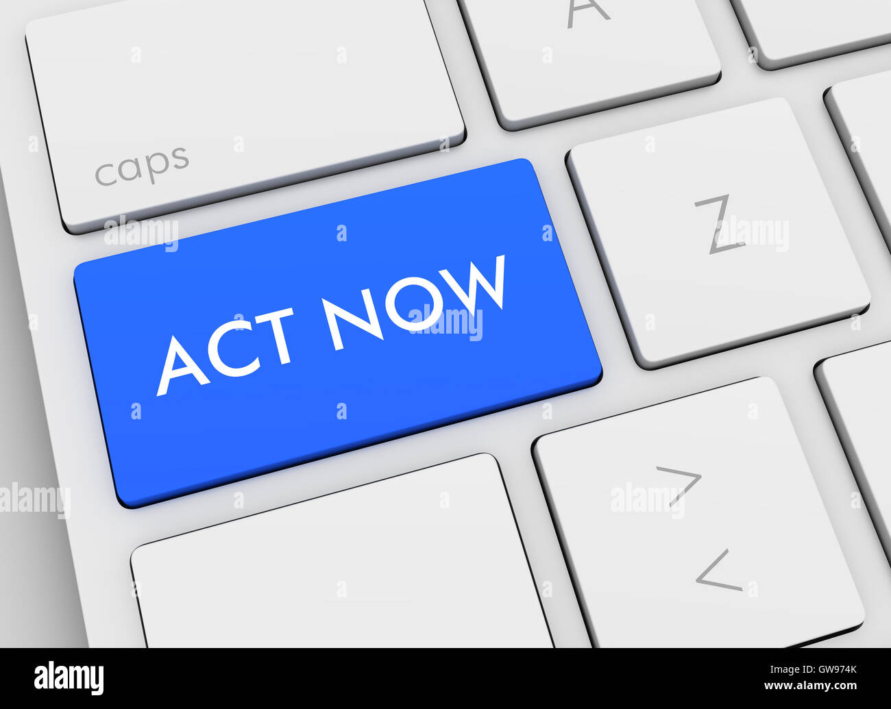 act now keyboard concept 3d illustration Stock Photo - Alamy