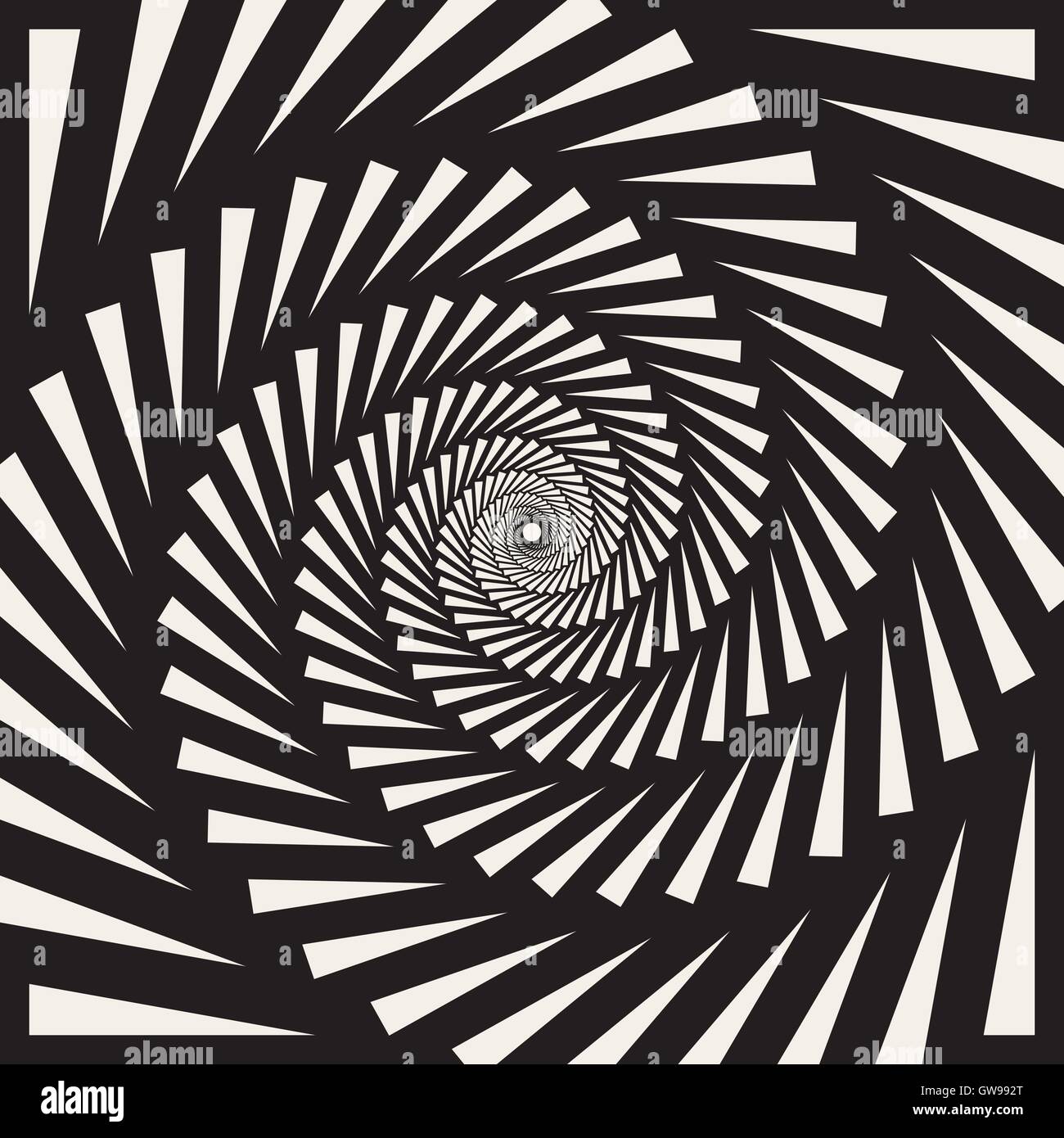 Vector Black and White Spiral Triangles Swirl Abstract Optical Illusion ...