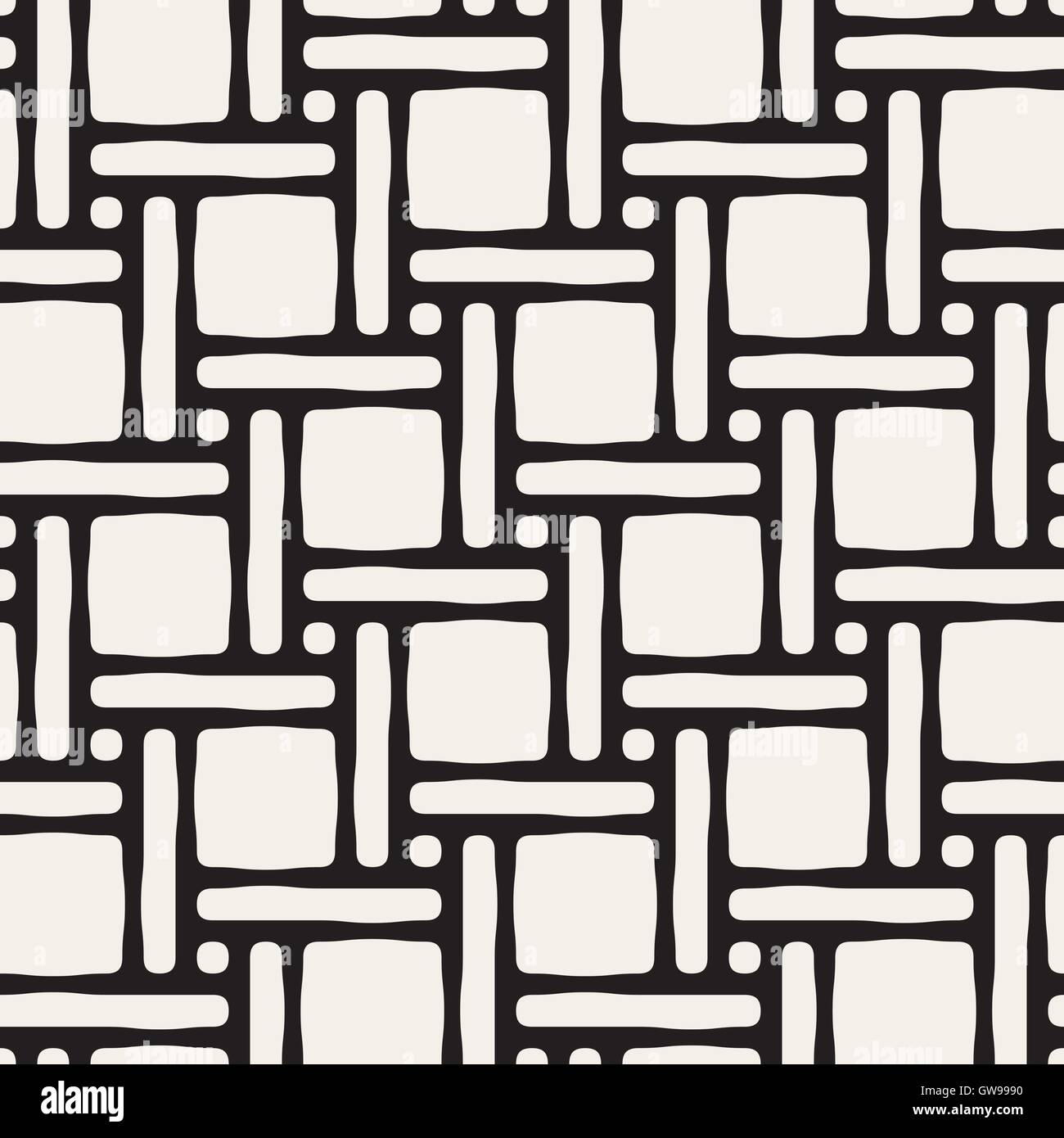 Vector Seamless Black and White Lattice Geometric Pattern Stock Vector ...