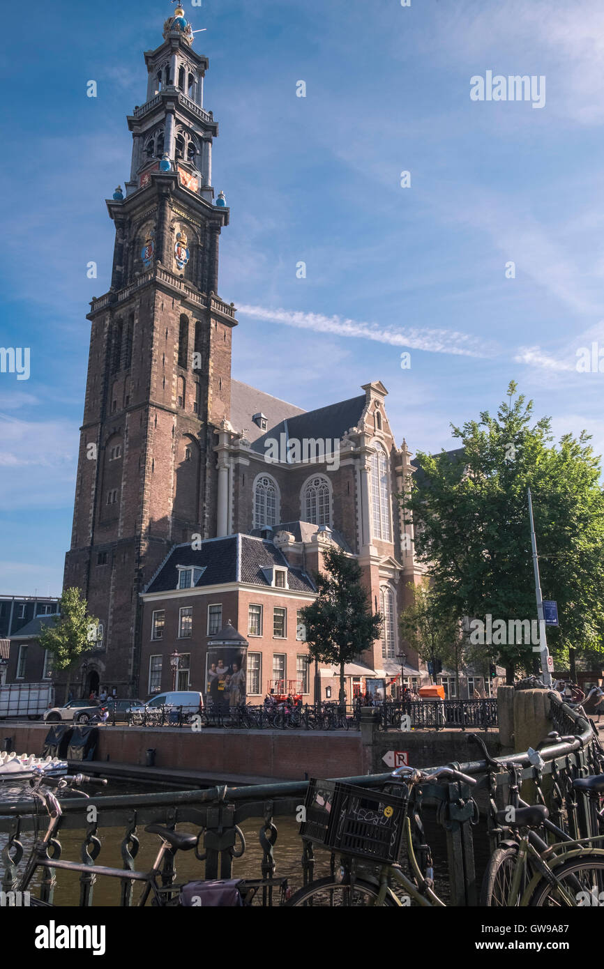 Westerkerk church and prinsengracht canal hi-res stock photography and ...