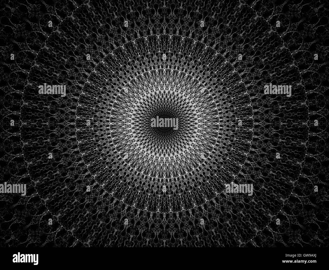 Computer generated circular technology abstract intensity map, black and white Stock Photo - Alamy