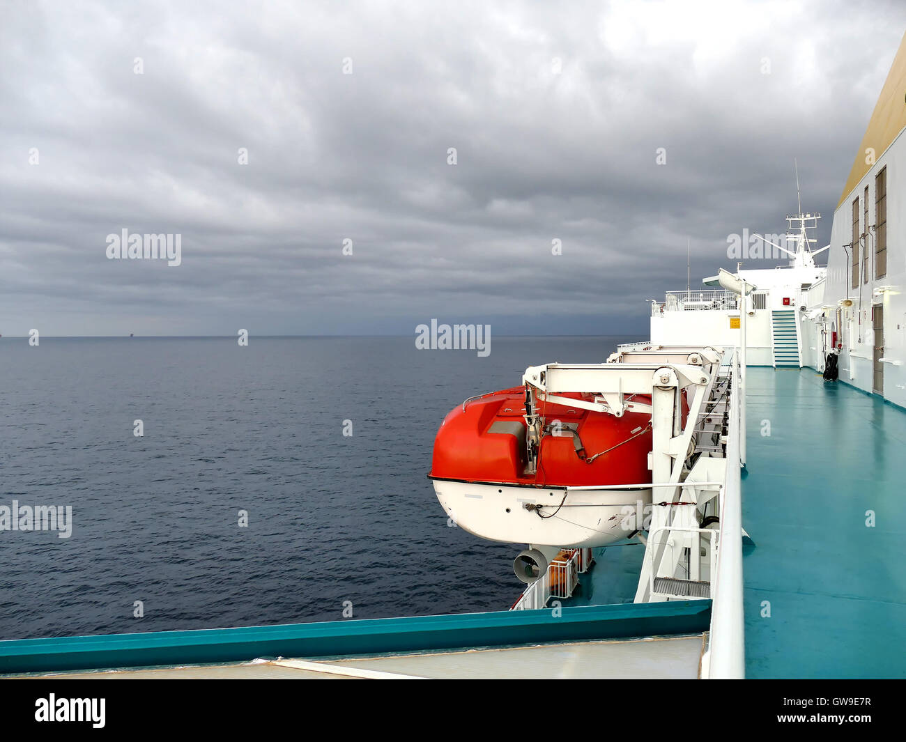 Inflatable life raft life rafts container containers hi-res stock ...