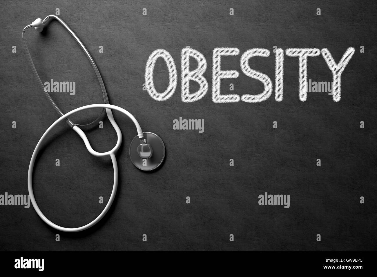 Obesity Handwritten on Chalkboard. 3D Illustration Stock Photo - Alamy