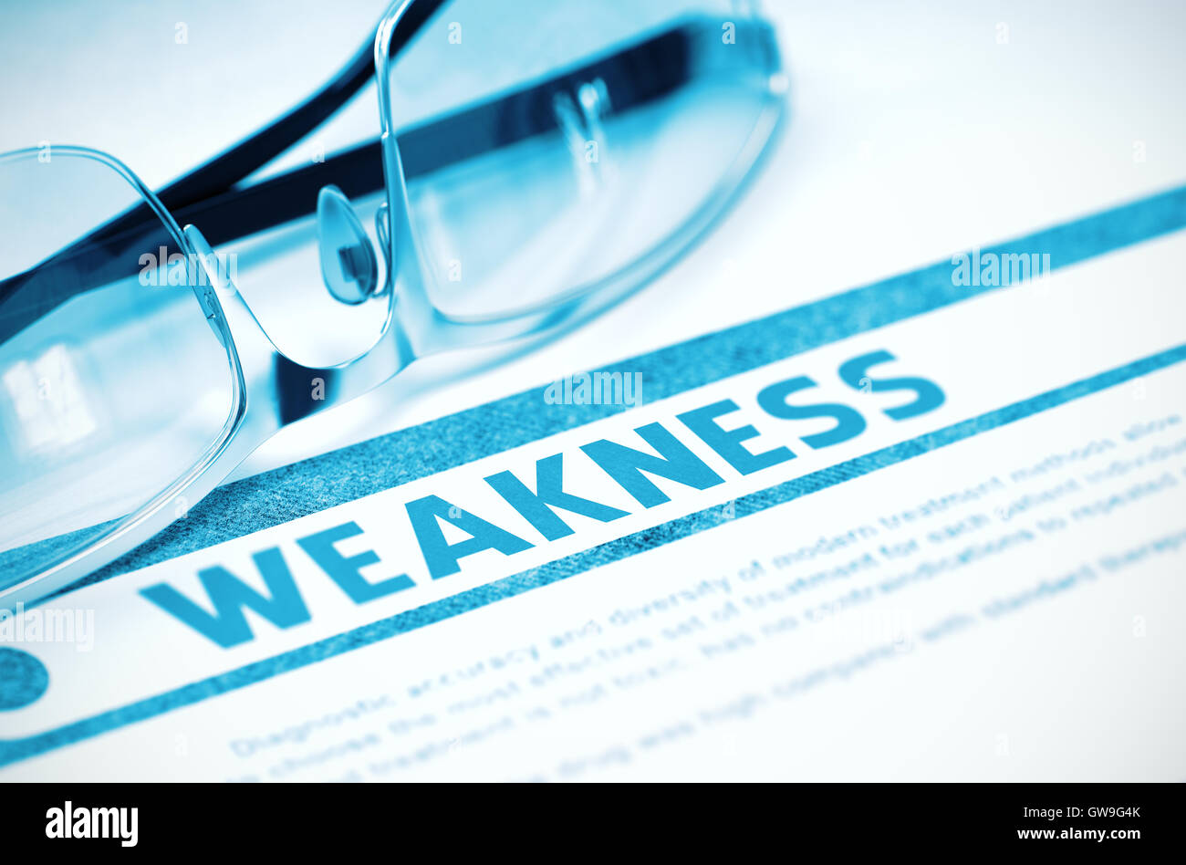 Diagnosis - Weakness. Medicine Concept. 3D Illustration Stock Photo - Alamy