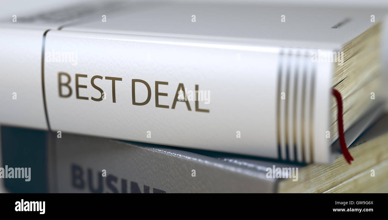 Best Deal Concept. Book Title. 3D Illustration Stock Photo - Alamy