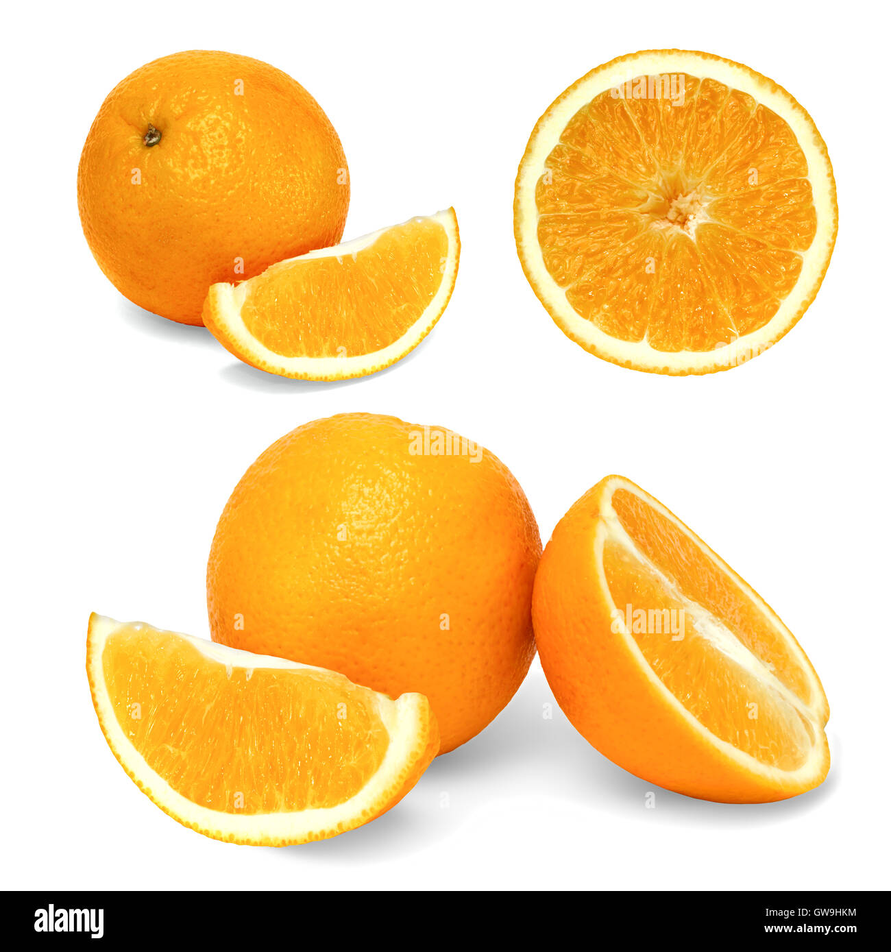 Isolated Collage Collection of Fruit Oranges on a white background ...
