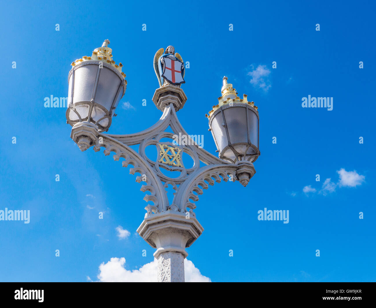 Ornate gothic revival cast iron lamp post on Lendal Bridge (1863 ...