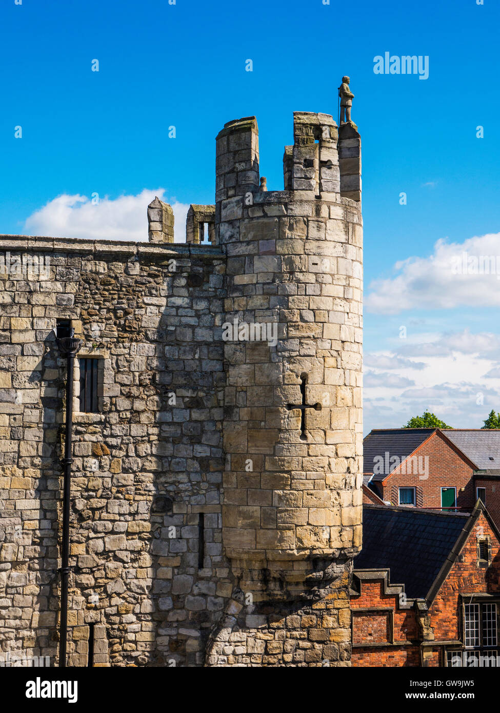 Turrets and statues on Micklegate Bar, the most important of the ...