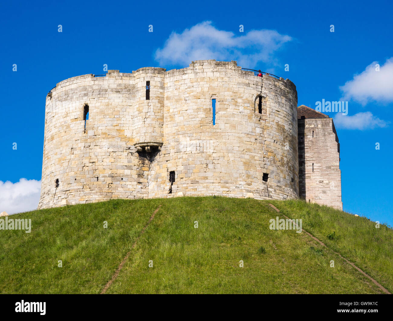 The ruins of Clifford's Tower, the keep of York Castle. The interior ...