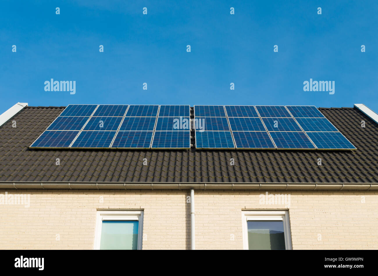 newly build houses with solar panels in the netherlands Stock Photo - Alamy