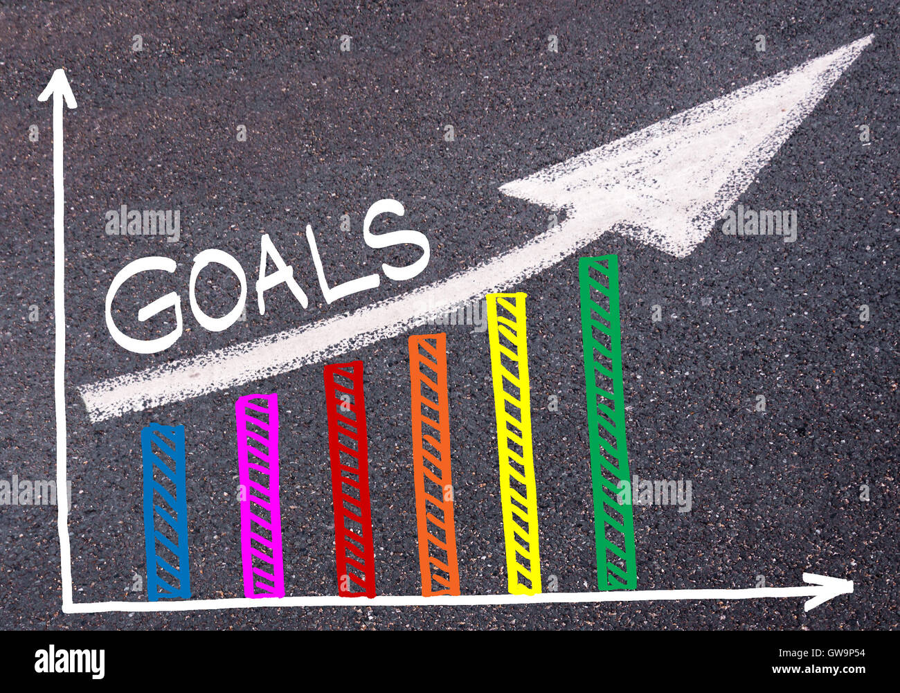 Hand drawing goals graph hi-res stock photography and images - Alamy