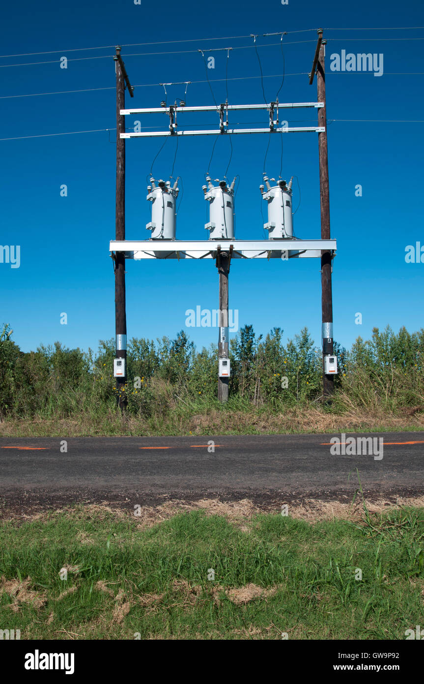 Electric transformer on rural road hi-res stock photography and images ...