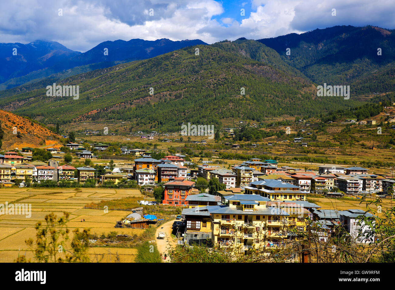 View of the Paro City of Bhutan Stock Photo - Alamy