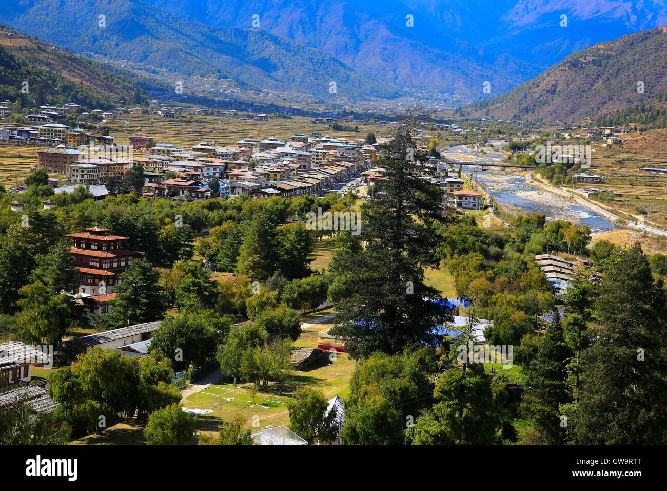 View of the Paro City of Bhutan Stock Photo - Alamy