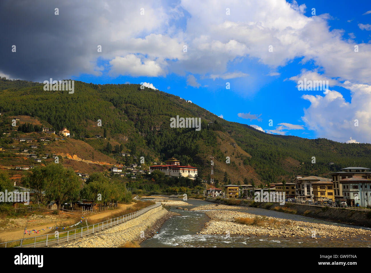 Paro Chhu or Paro River in Bhutan Stock Photo - Alamy
