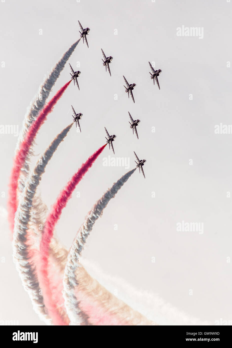 The Red Arrows aerobatics display team (or Royal Air Force Aerobatic ...