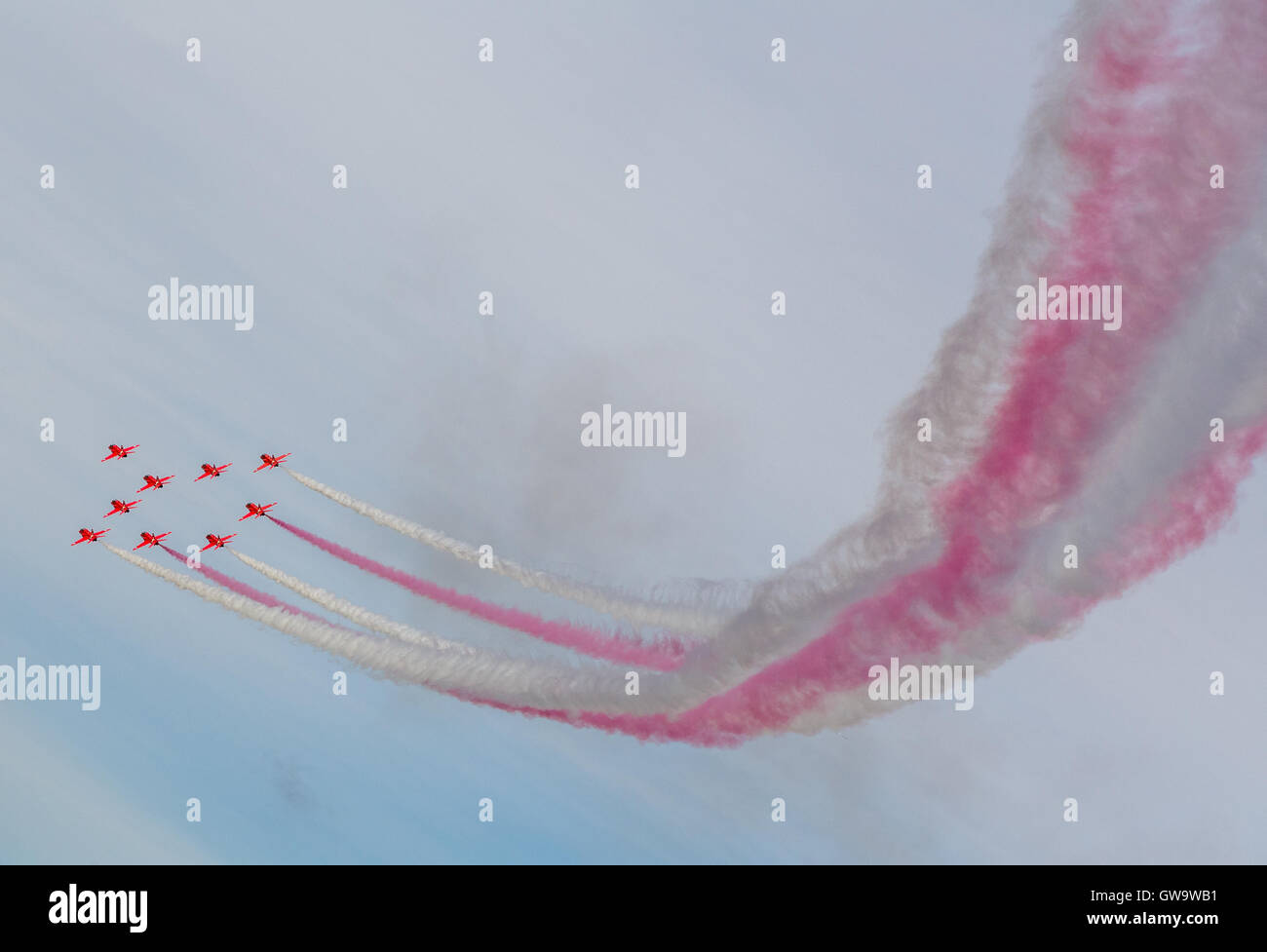 The Red Arrows aerobatics display team (or Royal Air Force Aerobatic ...