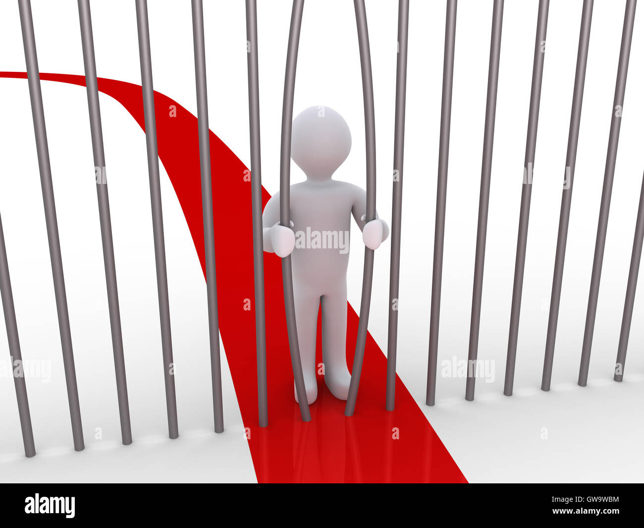 Person is bending bars to overcome the problem Stock Photo - Alamy