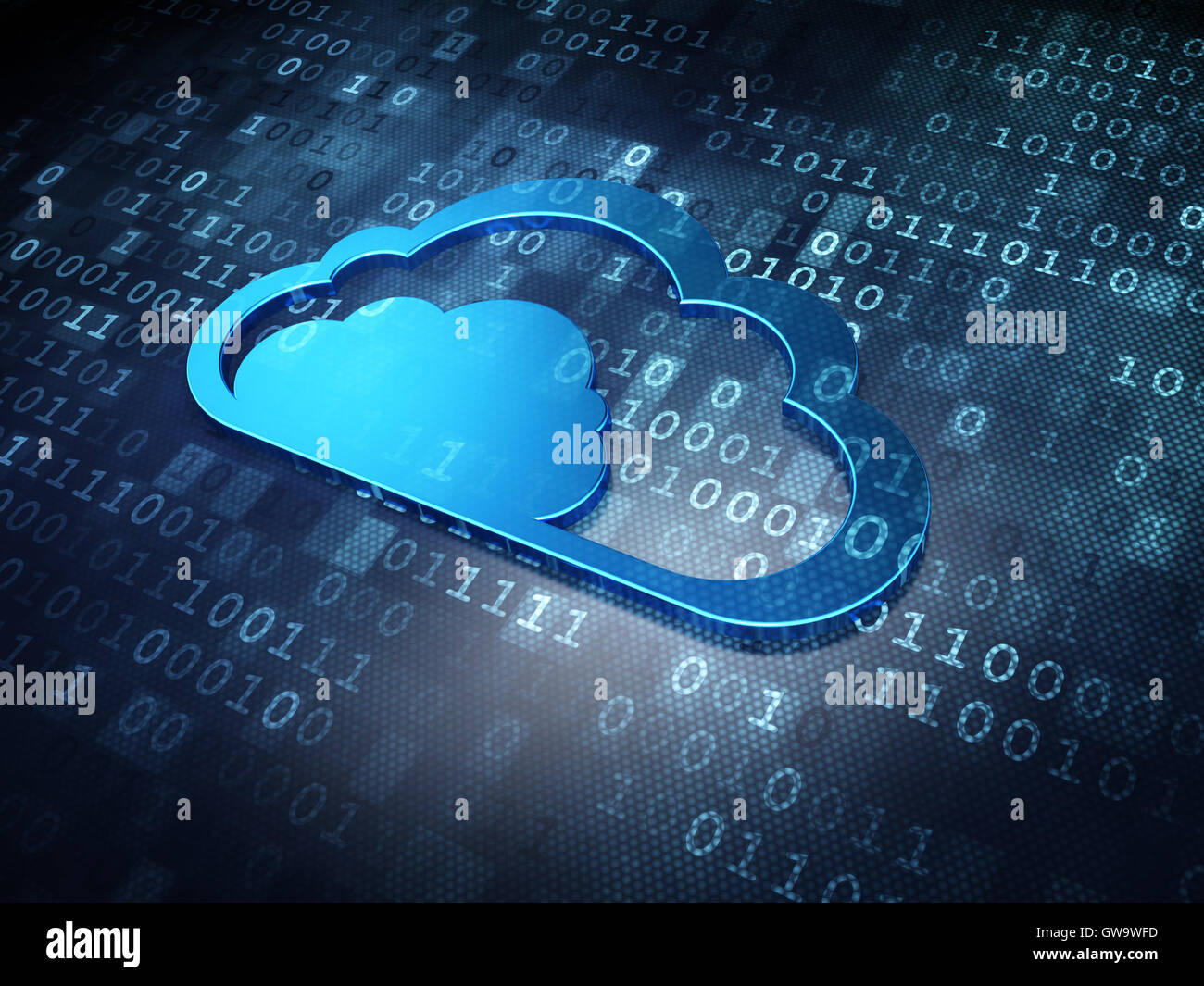 Cloud technology concept: Blue Cloud on digital background Stock Photo ...