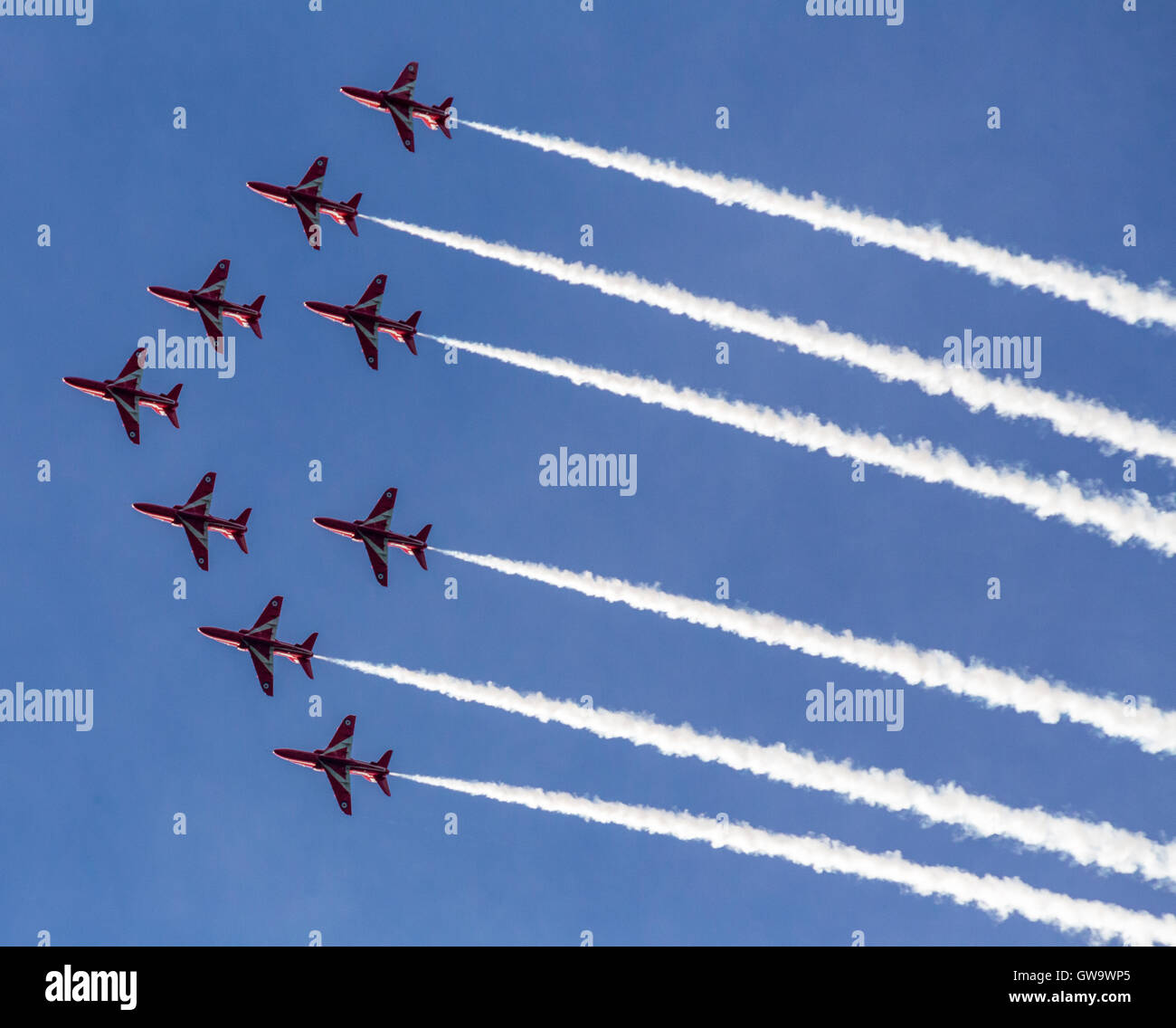 The Red Arrows aerobatics display team (or Royal Air Force Aerobatic ...