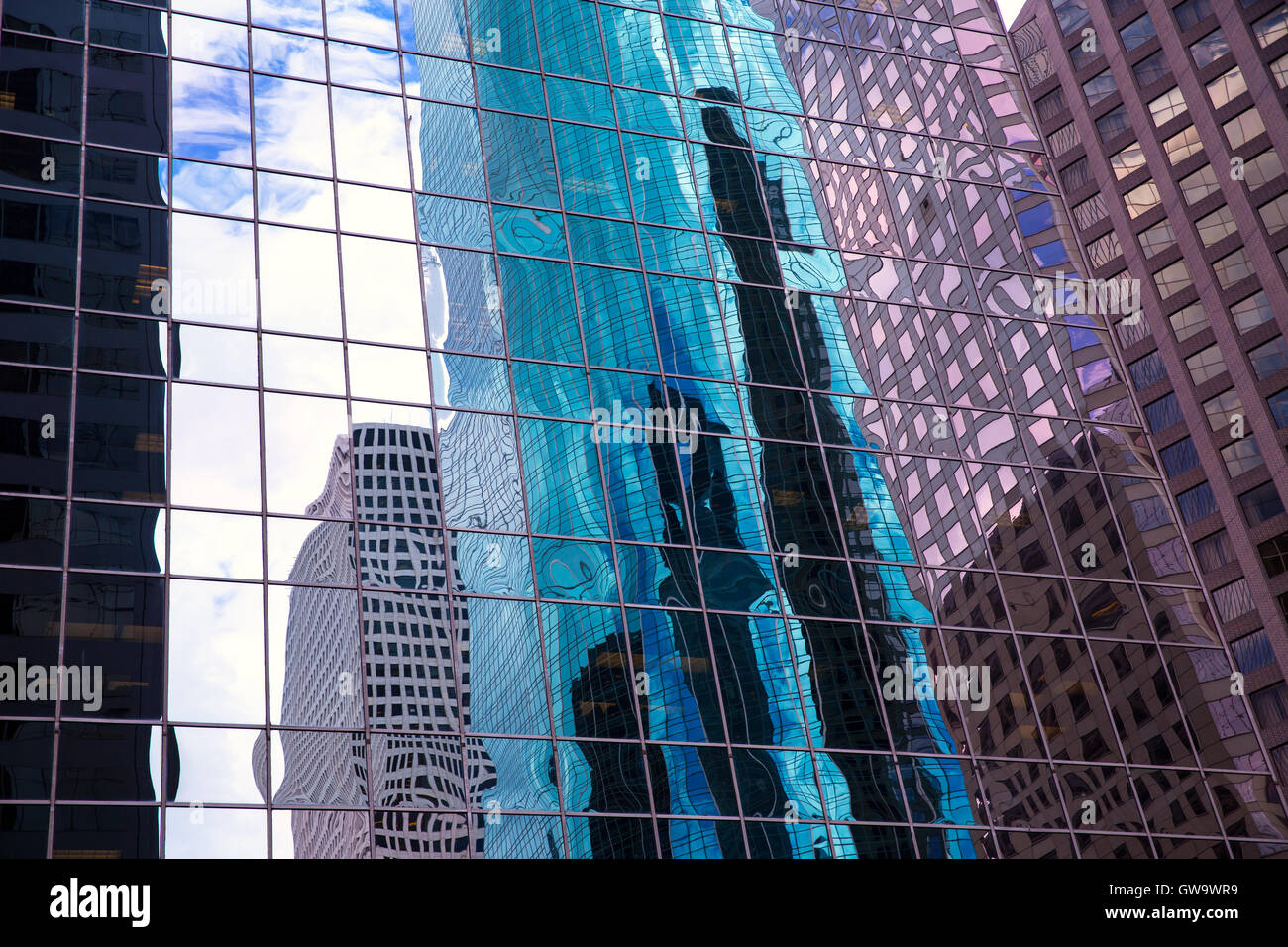 Houston Texas urban city with modern mirror skyscapers Stock Photo - Alamy