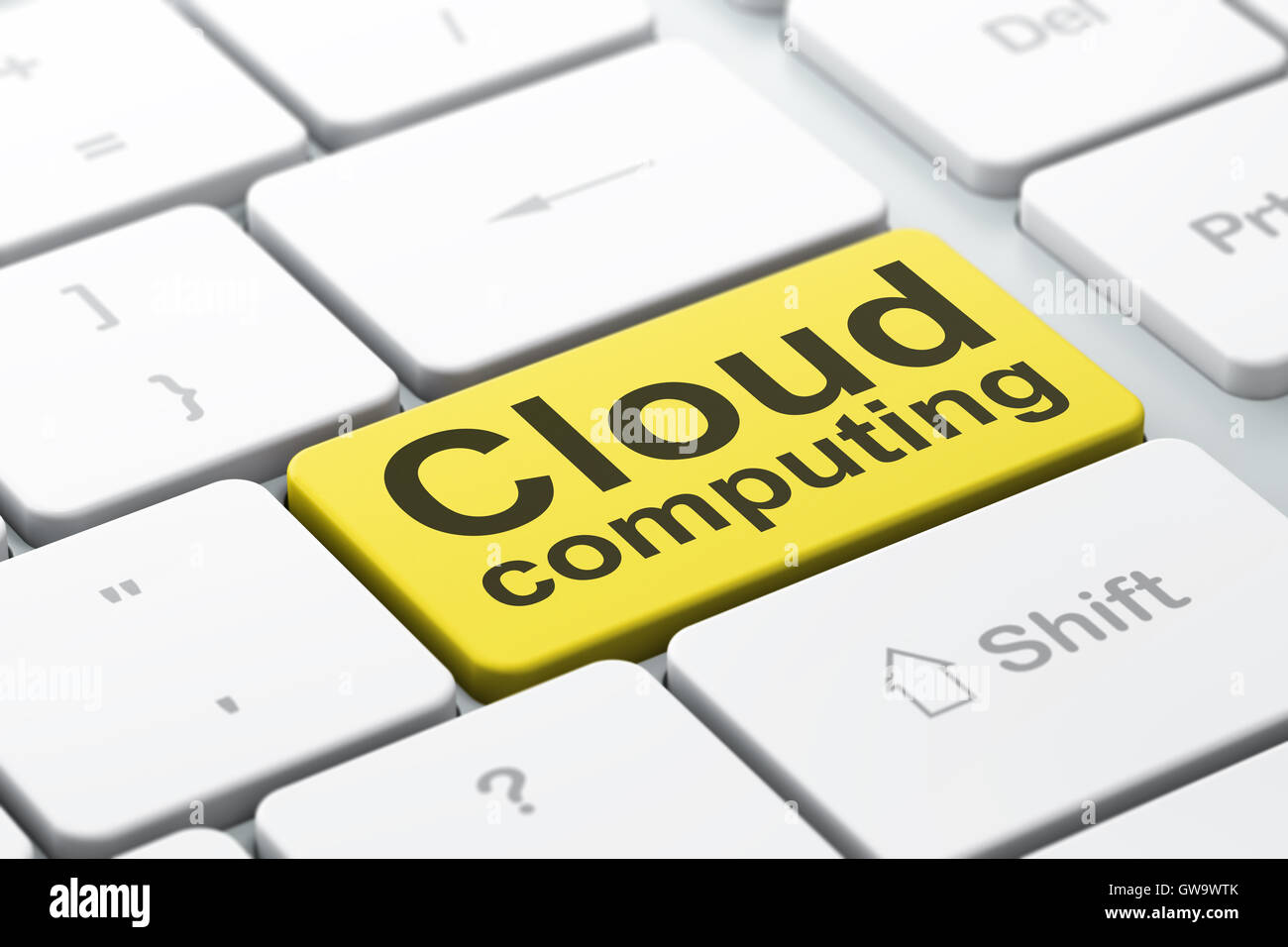 Cloud computing technology, networking concept: computer keyboar Stock Photo - Alamy
