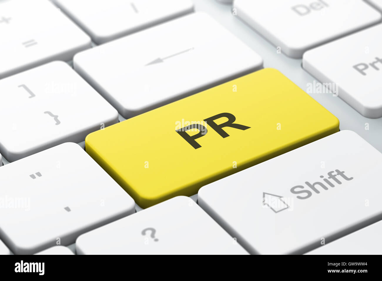 Marketing concept: computer keyboard with PR Stock Photo - Alamy
