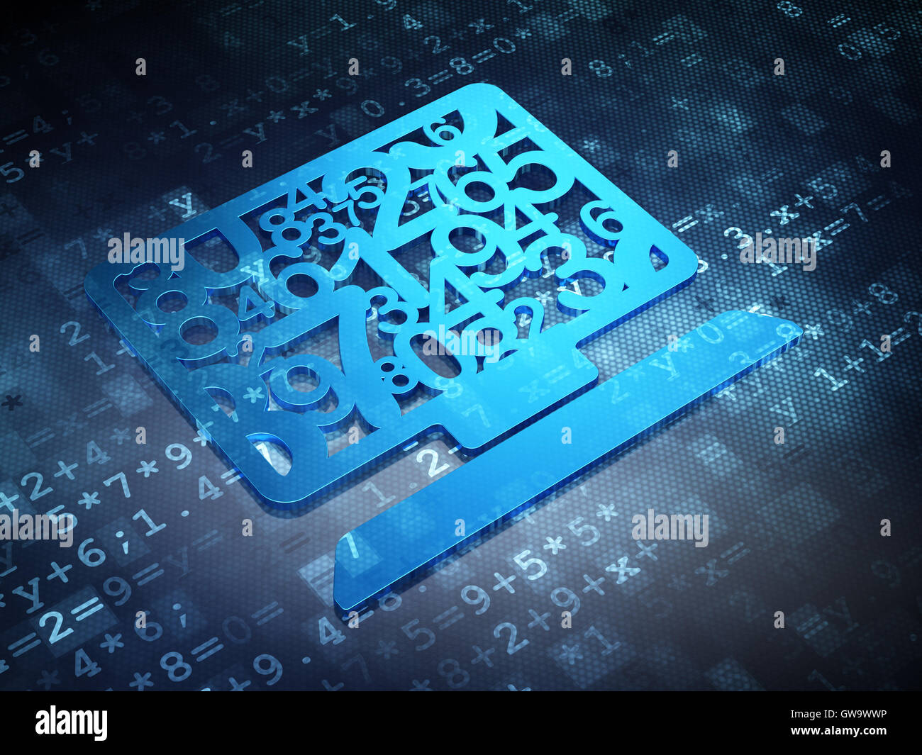Education concept: Blue Computer Pc on digital background Stock Photo ...