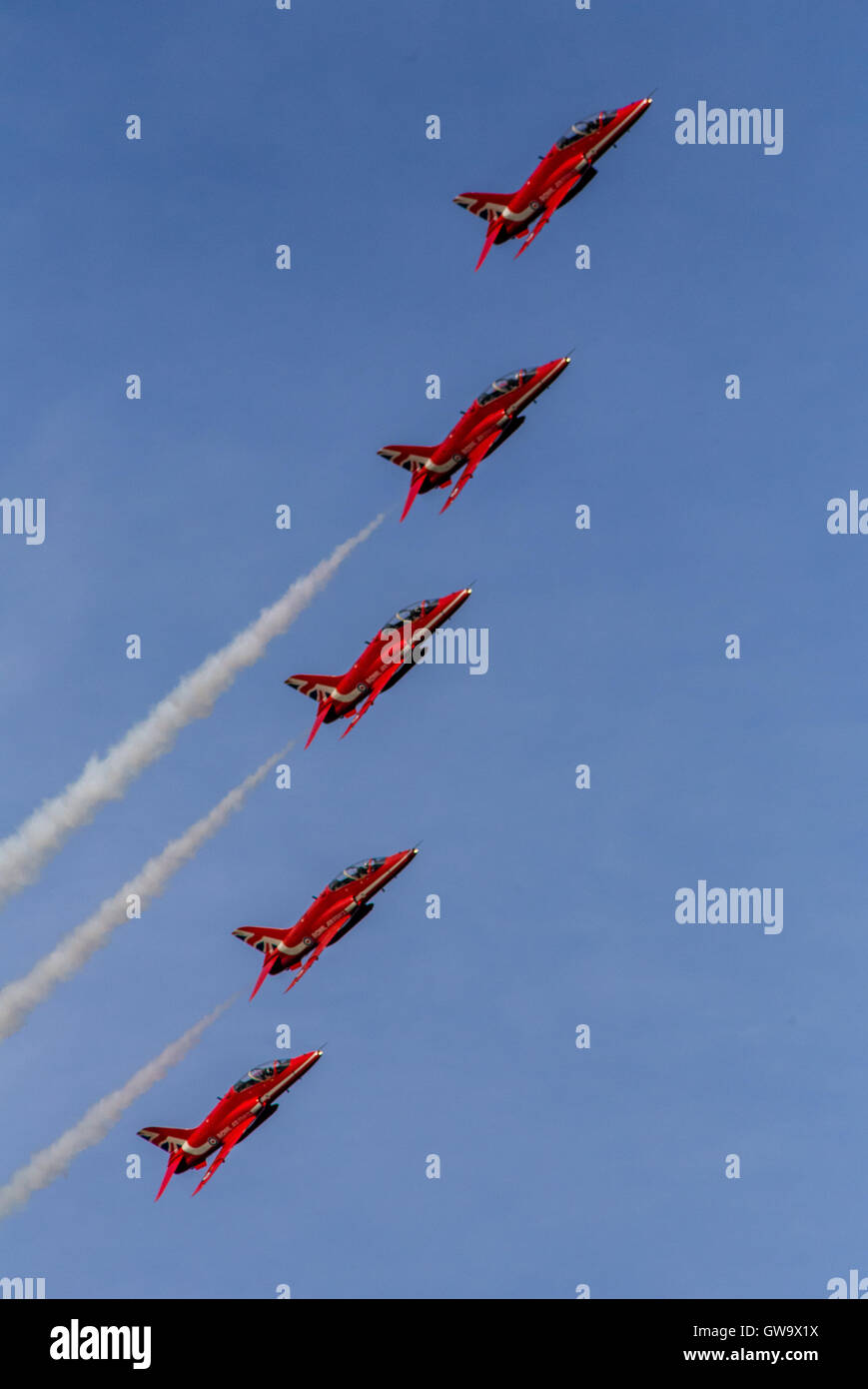 The Red Arrows aerobatics display team (or Royal Air Force Aerobatic ...