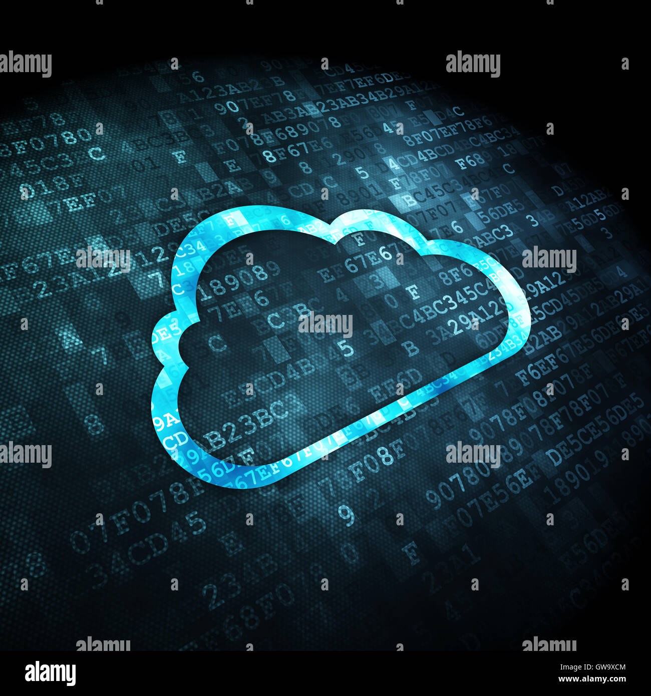 Cloud computing concept: Cloud on digital background Stock Photo - Alamy