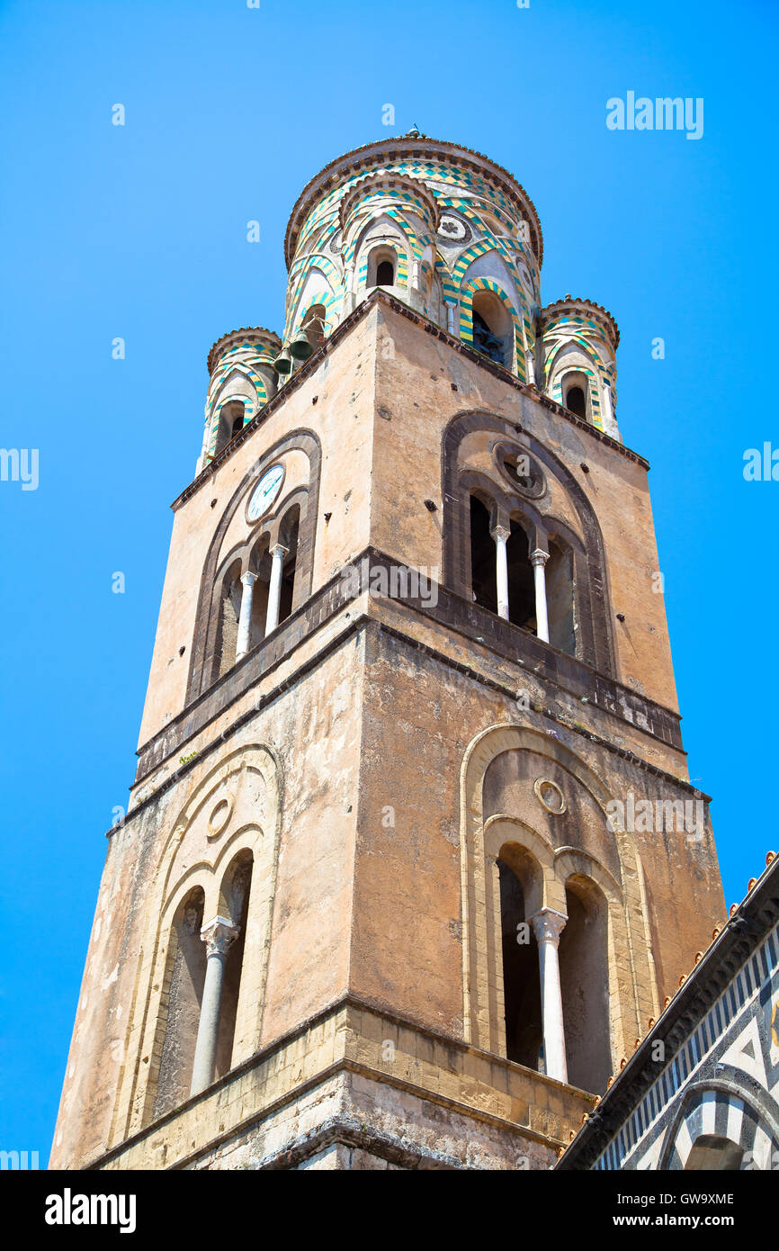 the bell tower of Amalfi Cathedral, Italy. 9th-century Roman Cat Stock ...