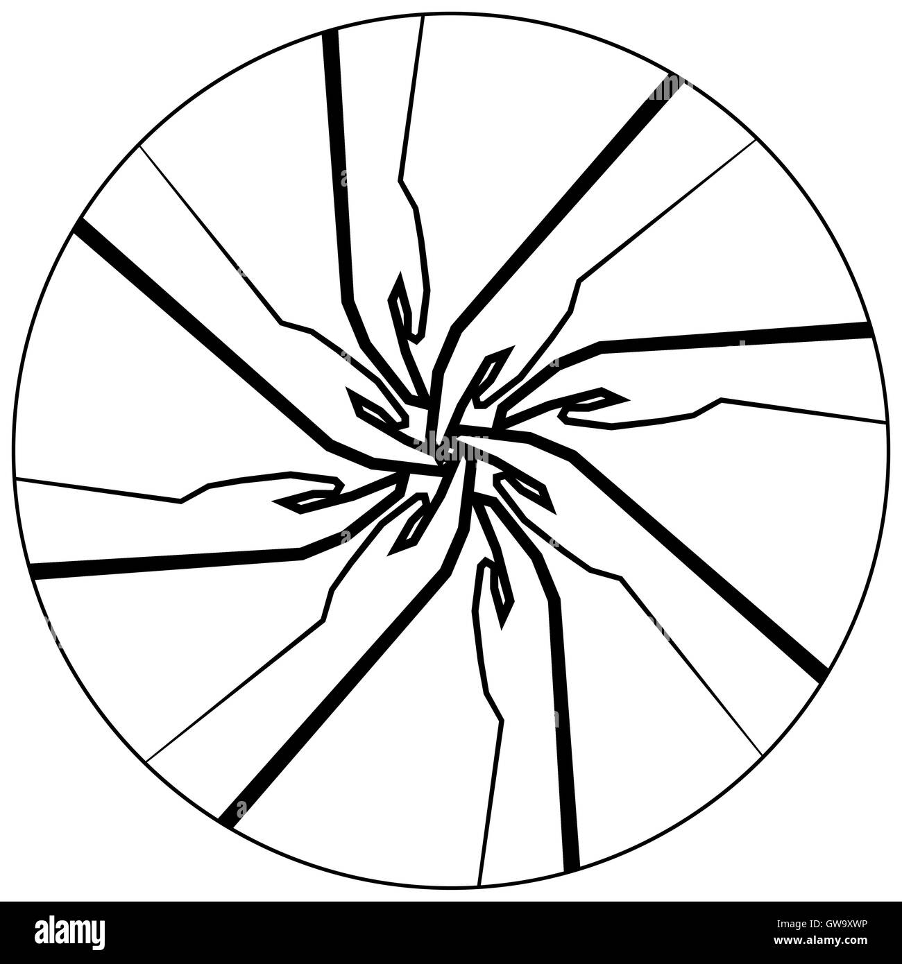 A circle of People united for a purpose.Hands joined for a ...