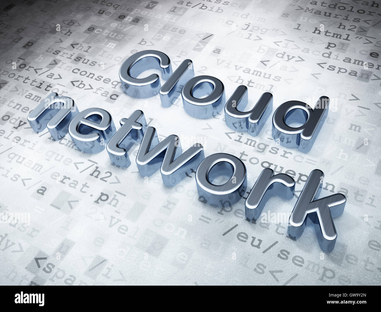Networking concept: Silver Cloud Network on digital background Stock ...