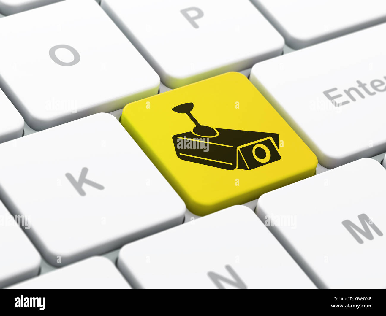 Security concept: Cctv Camera on computer keyboard background Stock ...